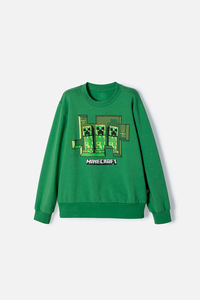 POLERON DE MINECRAFT CERRADO VERDE PARA NIÑO – MIC Chile